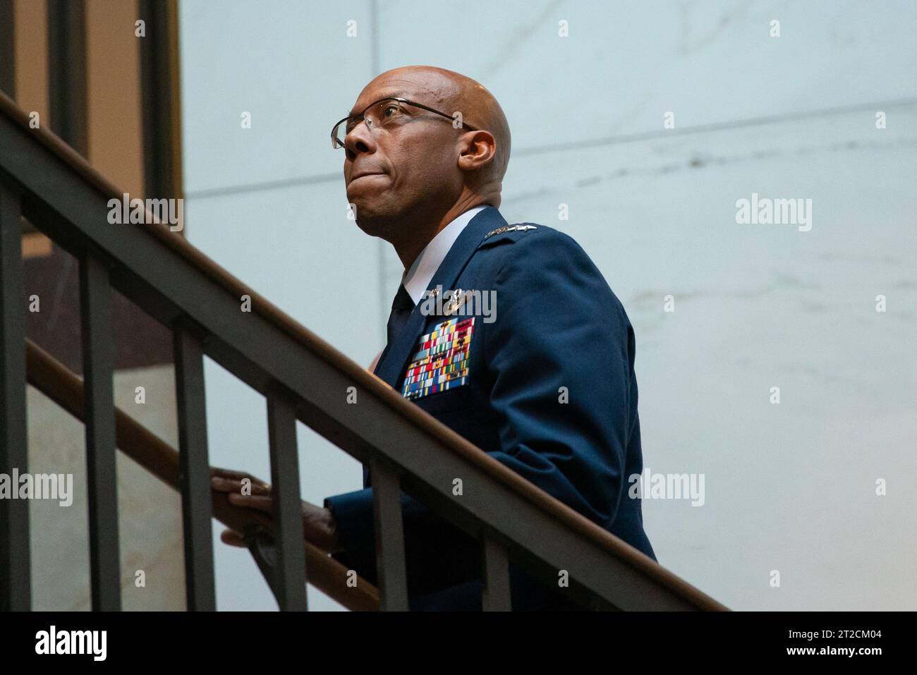 Chairman of the Joint Chiefs of Staff Air Force Gen. CQ Brown departs a ...