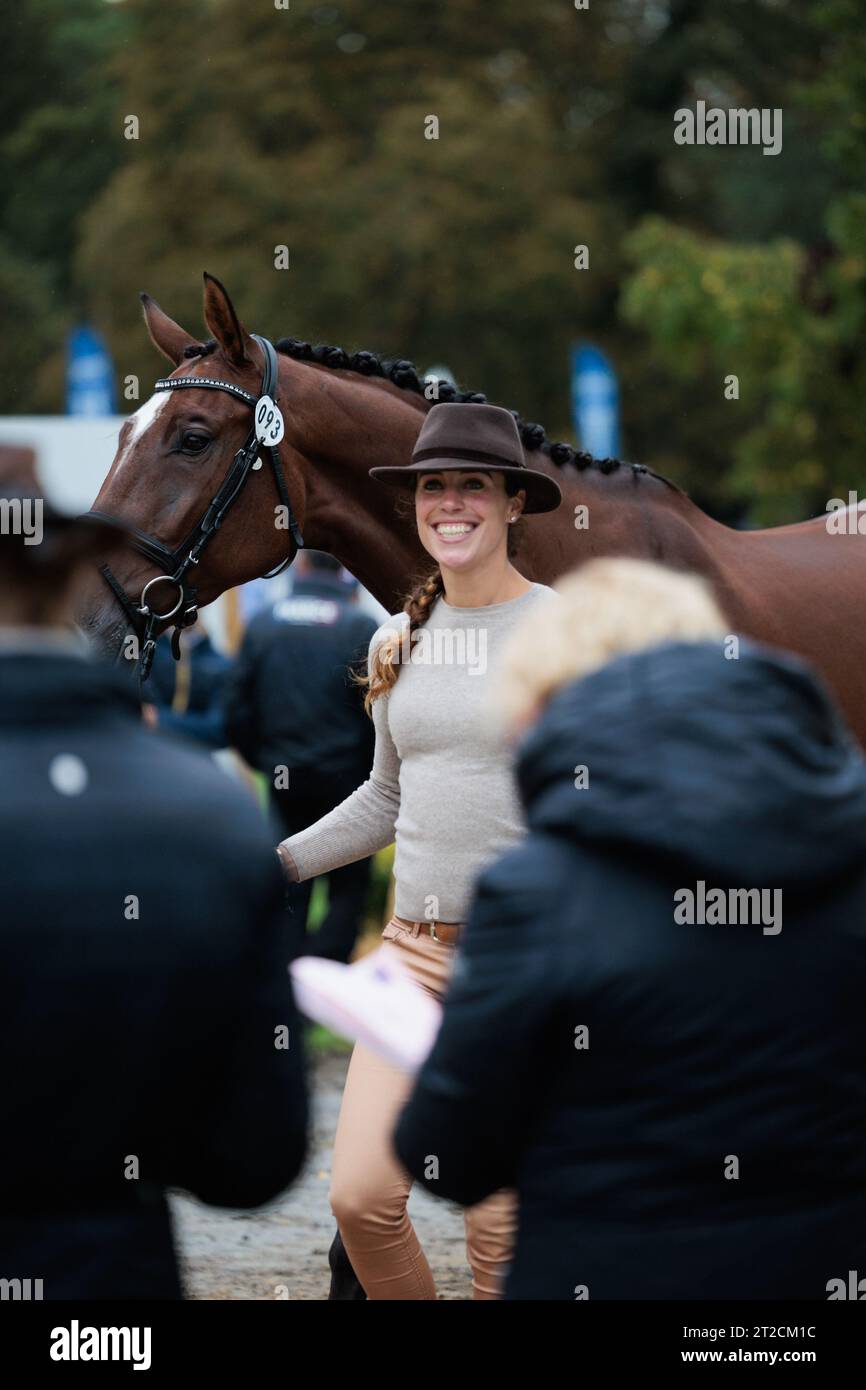 Merel BLOM-HULSMAN of Netherlands with Lortero during the first horse ...