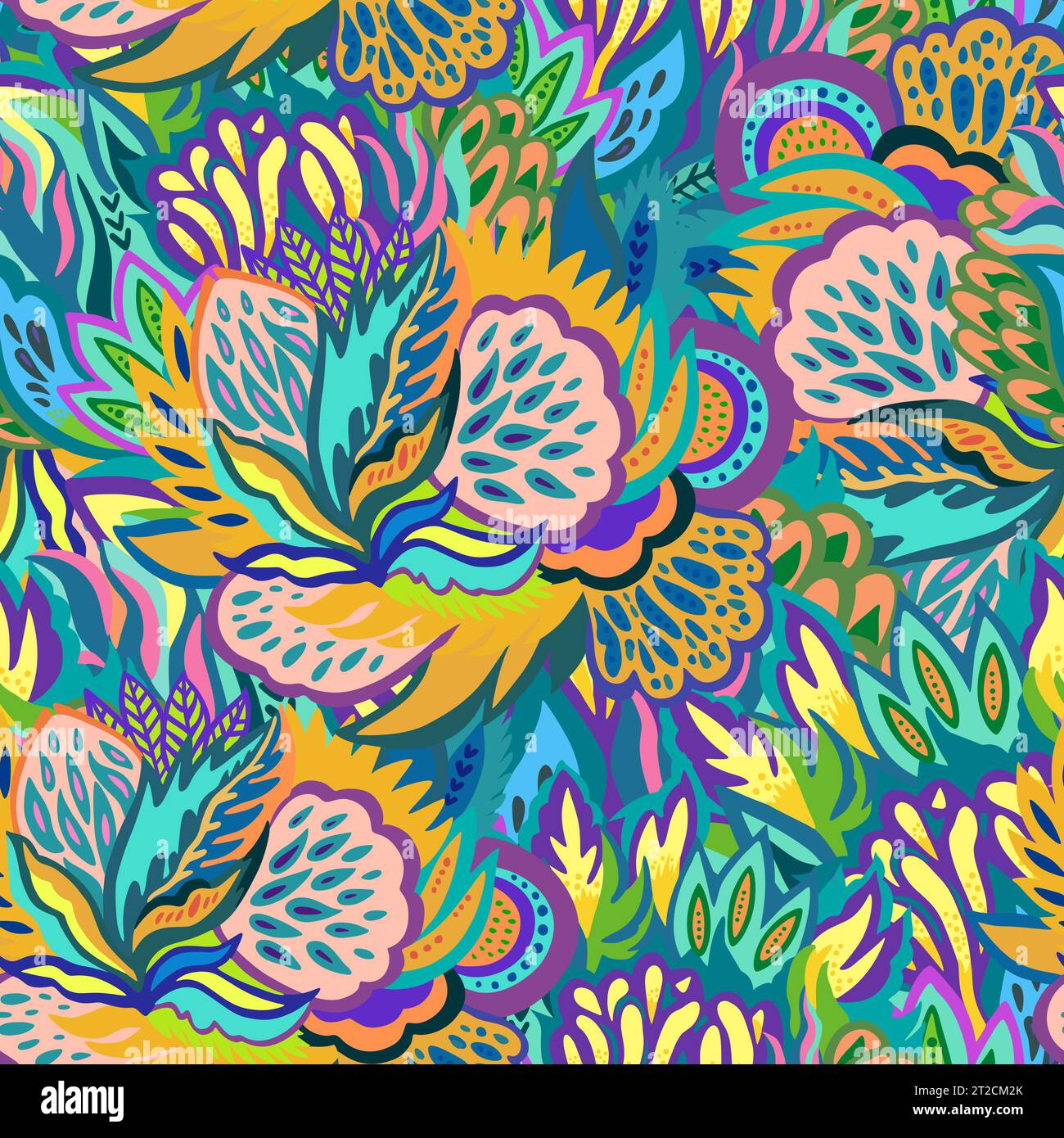 Colorful vector pattern with abstract organic shapes. Vivid modern ...