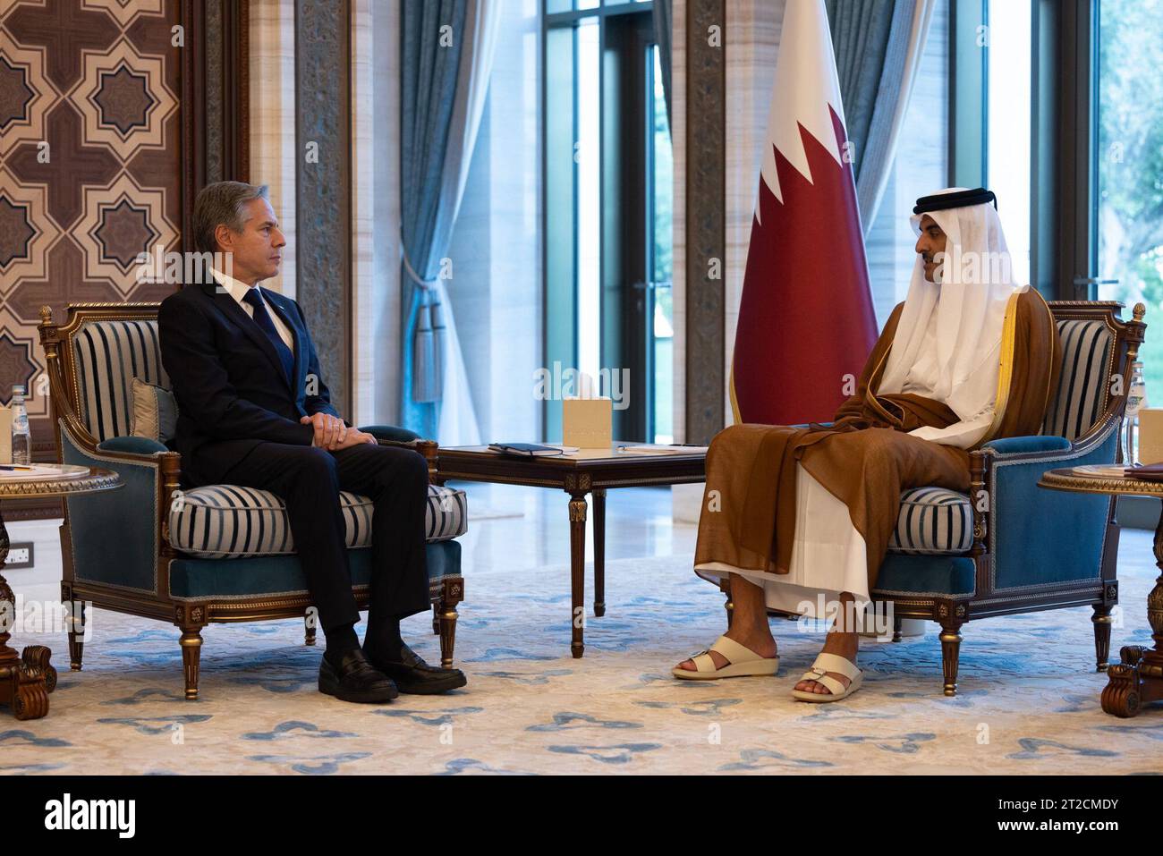 Secretary of State Antony J. Blinken meets with Qatari Amir Sheikh ...
