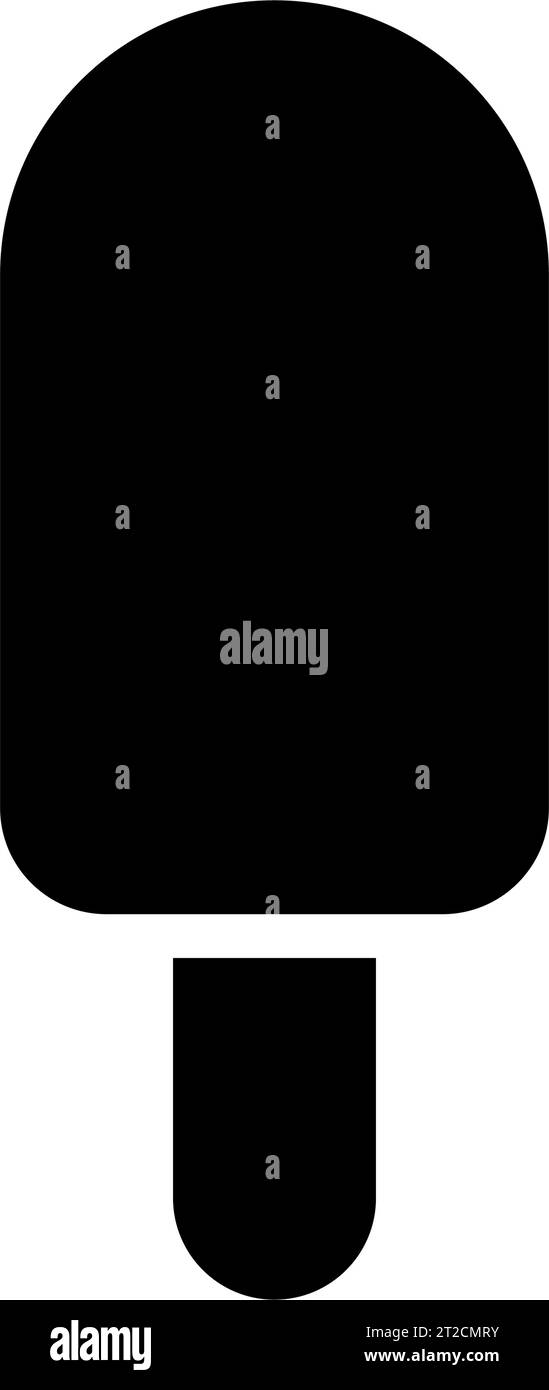 Black Abstract Simplistic Ice Cream Bar Icon on a White Background Stock Vector Image & Art - Alamy
