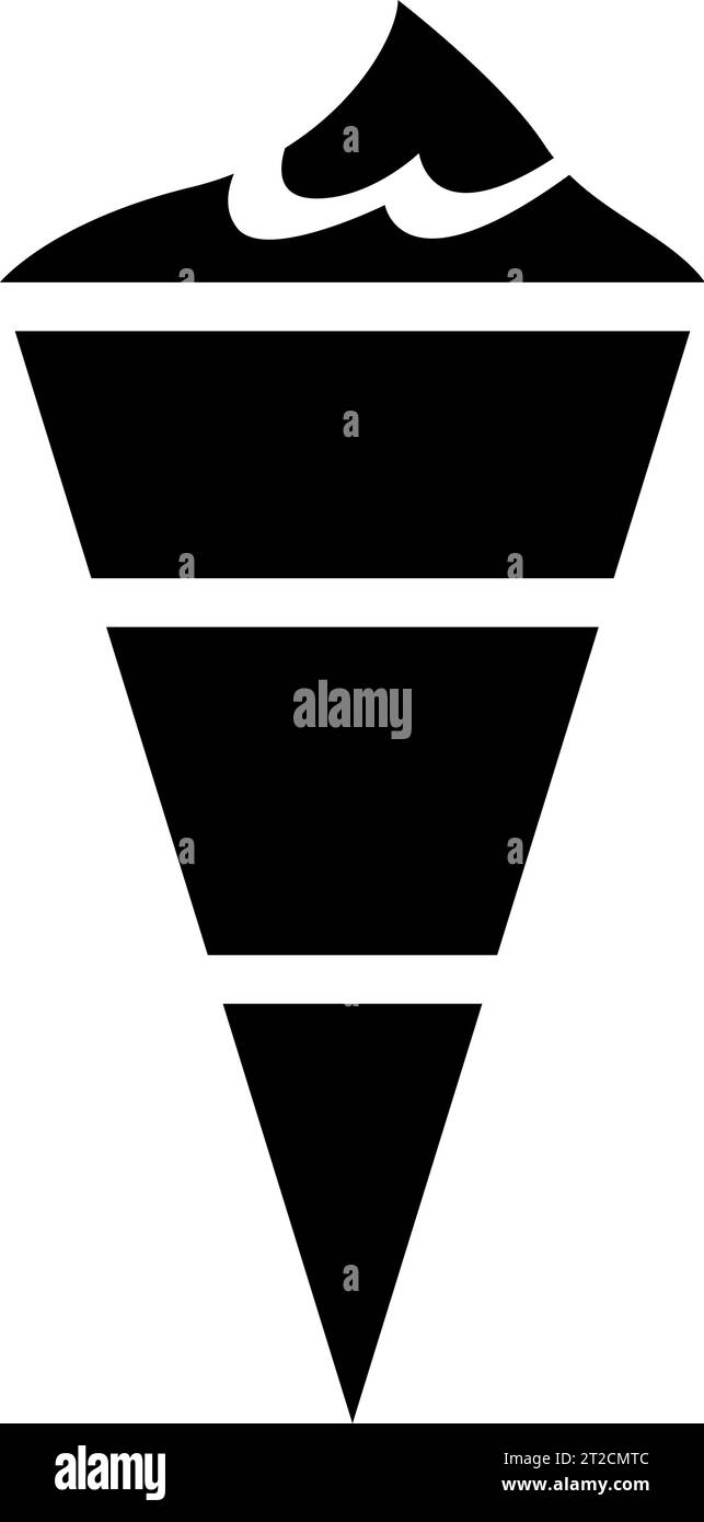 Black Abstract Simplistic Ice Cream Cone Icon on a White Background Stock Vector Image & Art - Alamy