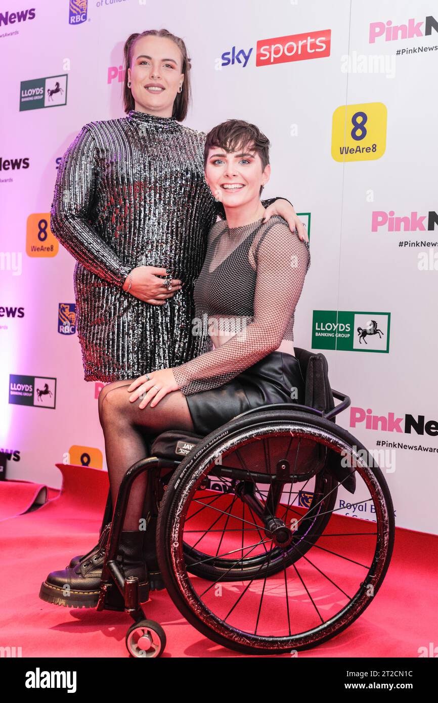 London, UK. 18th Oct, 2023. Paralympic rowing champion Lauren Rowles (r ...