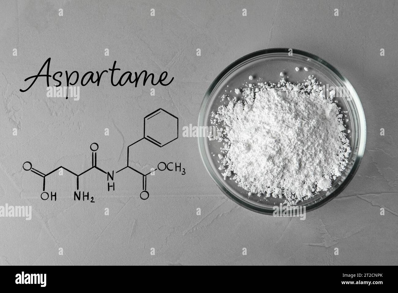Formula of aspartame (chemical and structural). Artificial sweetener in ...