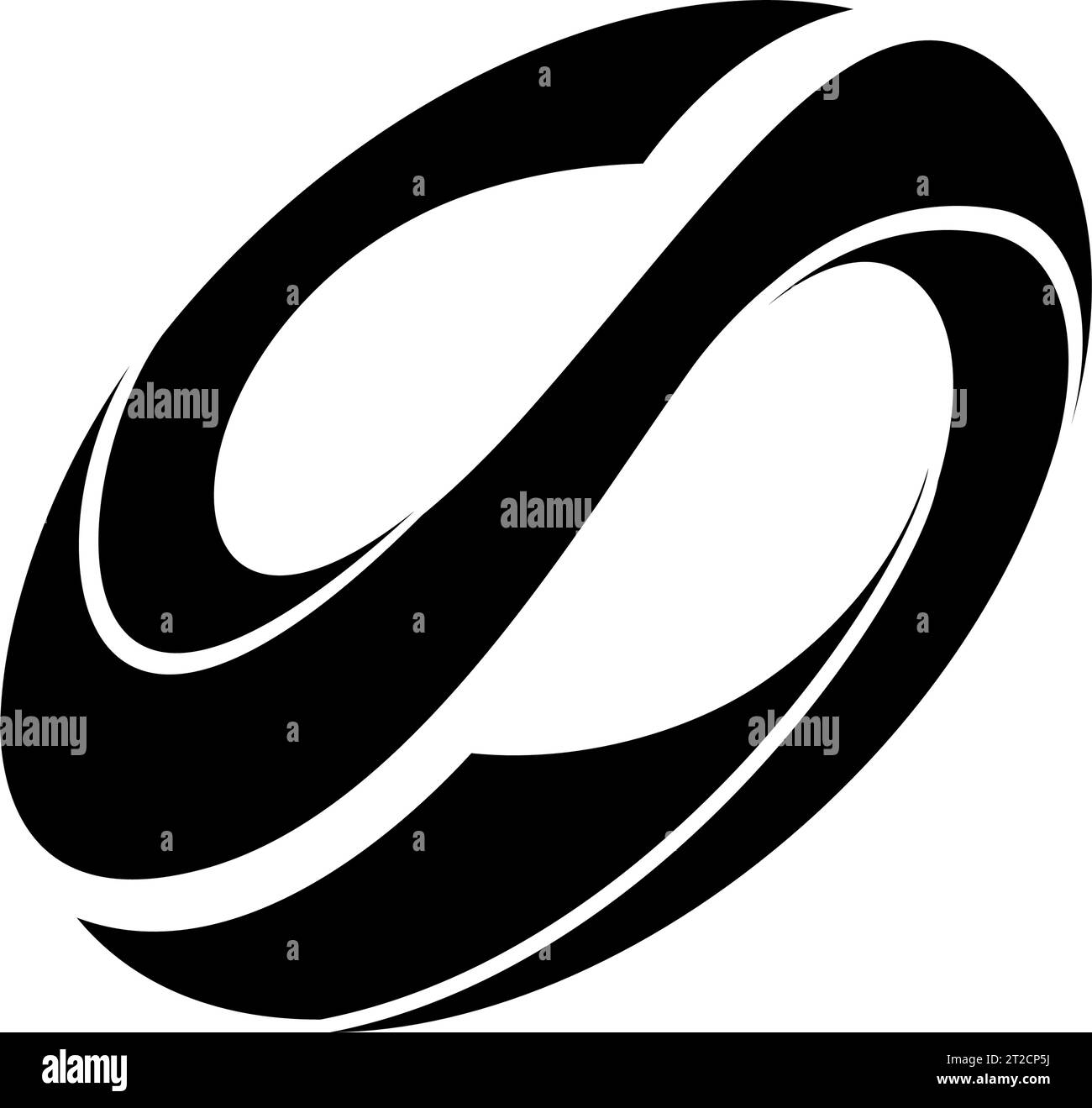 Black Abstract Twisted Curvy Up Facing Letter S Icon on a White ...