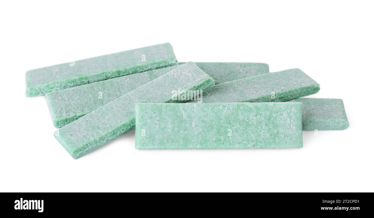 Many sticks of tasty chewing gum isolated on white Stock Photo - Alamy