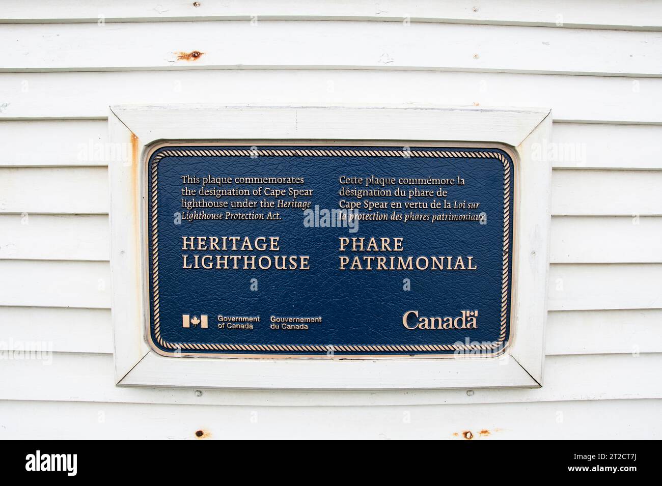 Cape Spear heritage lighthouse plaque at Cape Spear Lighthouse National ...