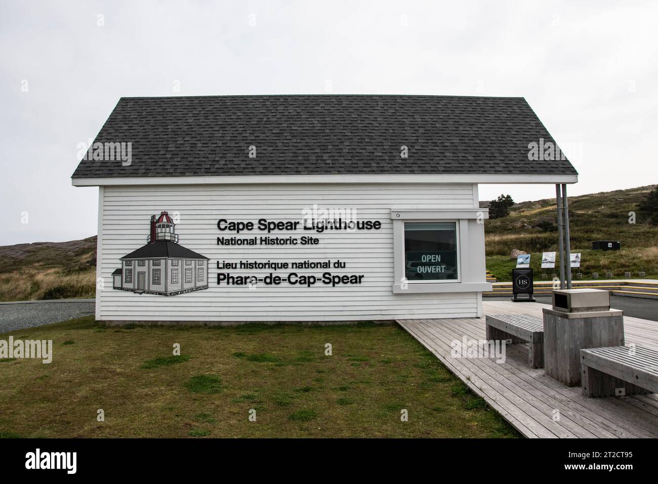 Cape Spear Lighthouse National Historic Site welcome sign in St. John's ...