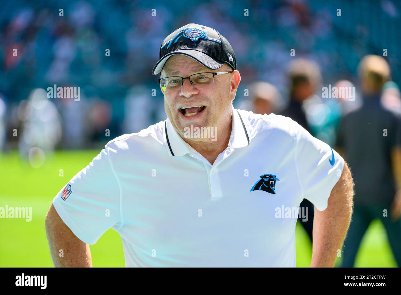 Carolina Panthers owner David Tepper smiles on the sidelines before an ...