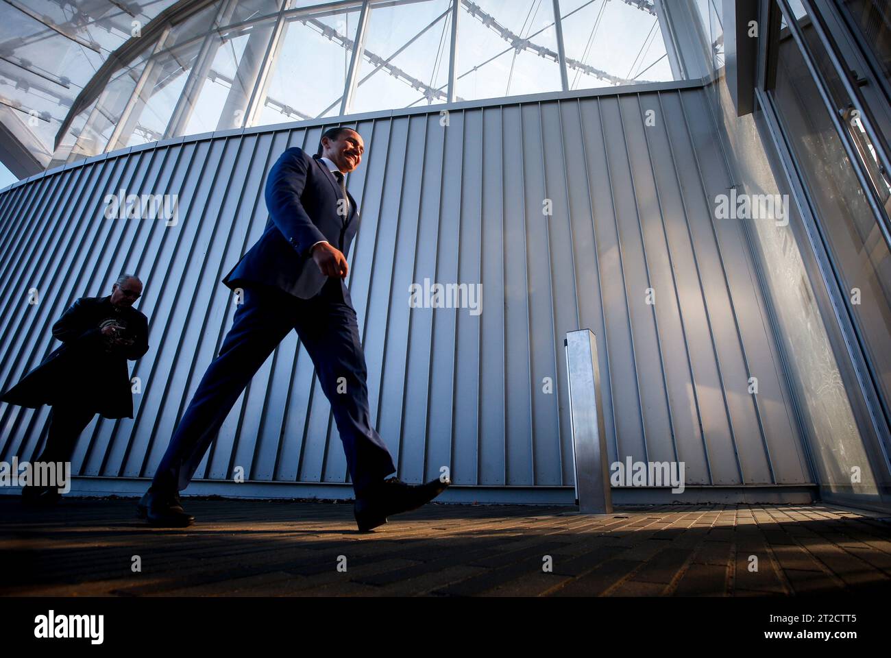 Winnipeg, Canada. 18th Oct, 2023. Manitoba Premier Wab Kinew enters a ...