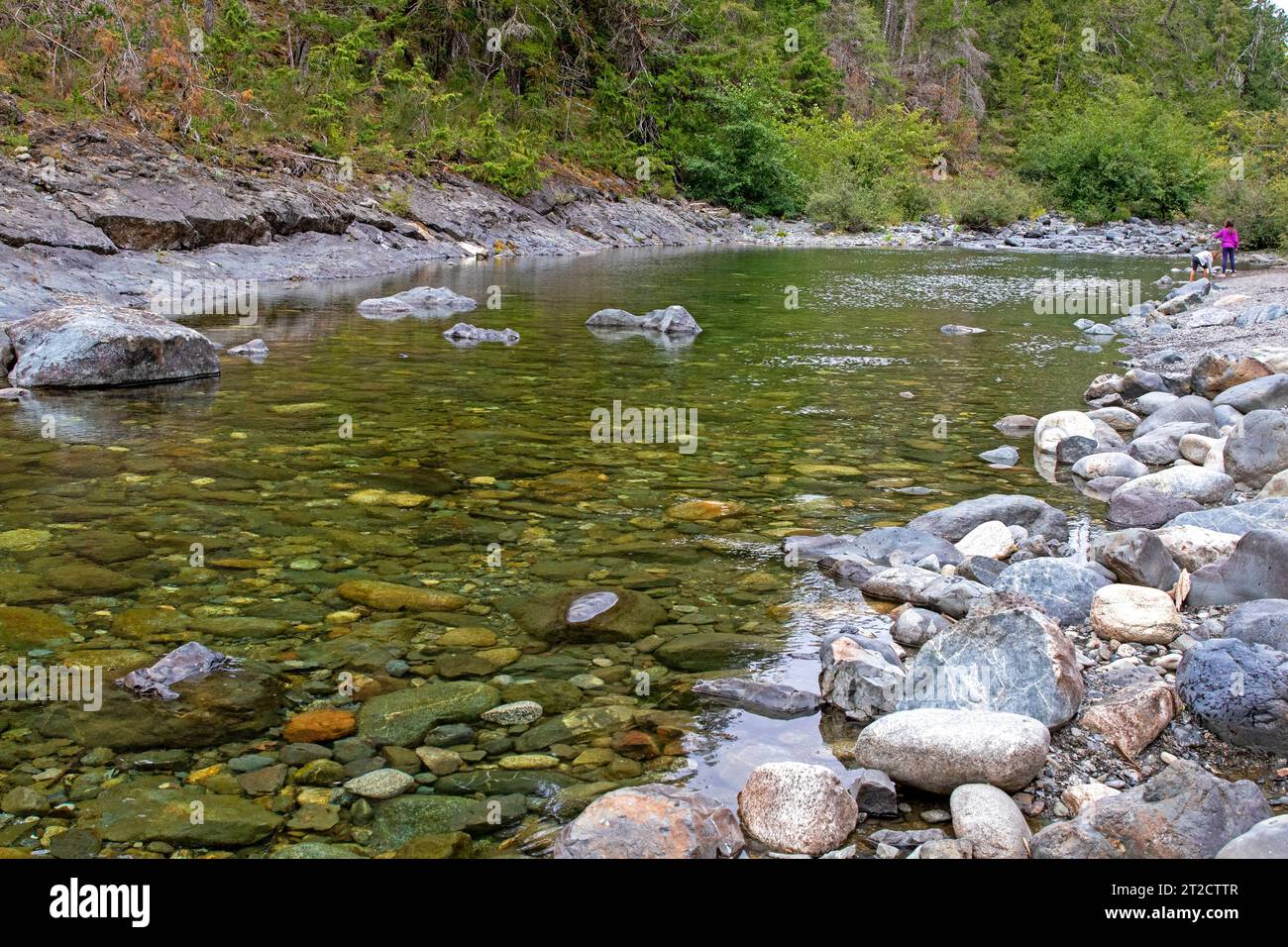 The Sooke River flowing through Sooke Potholes Regional Park Stock ...