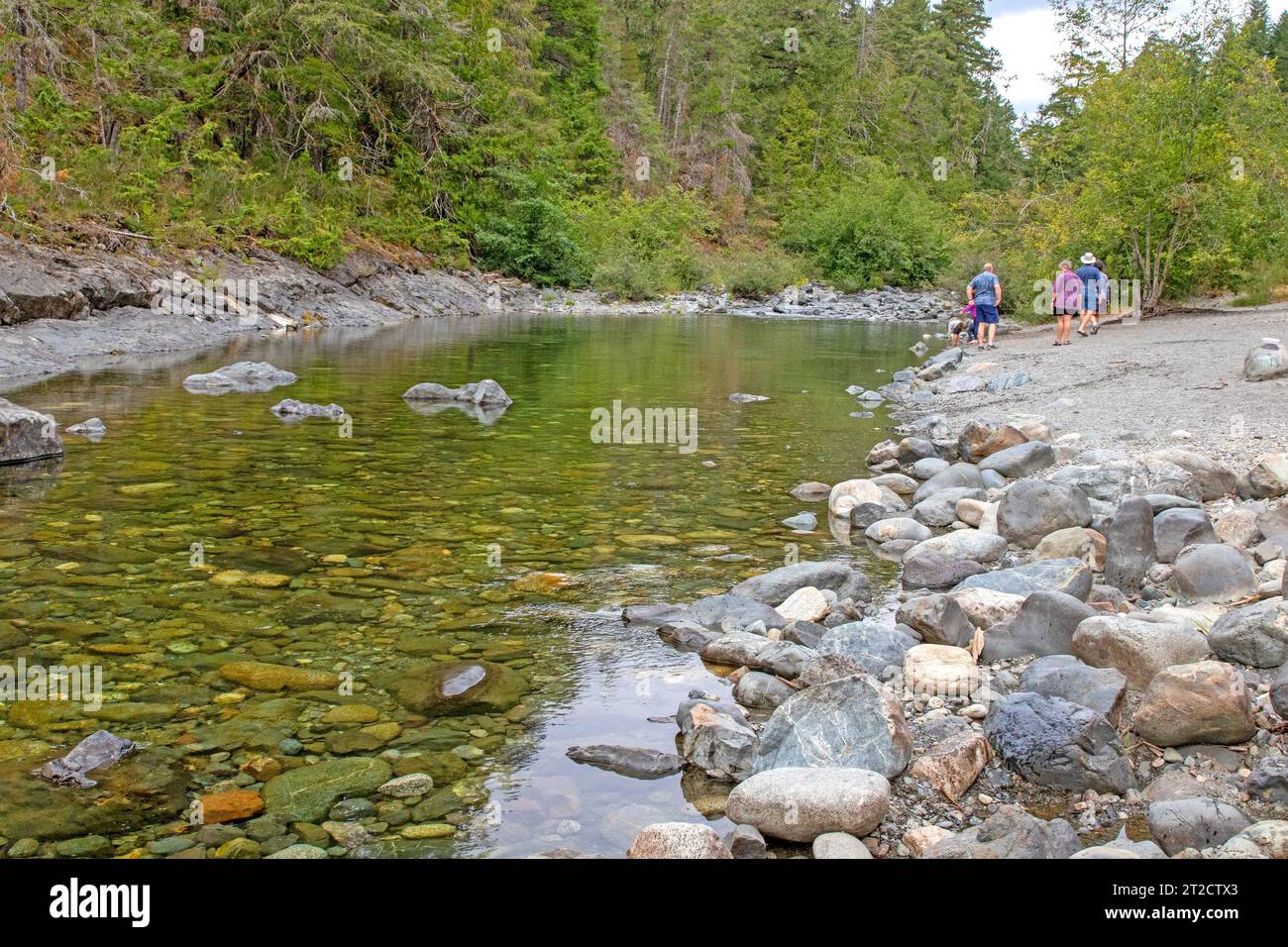 The Sooke River flowing through Sooke Potholes Regional Park Stock ...