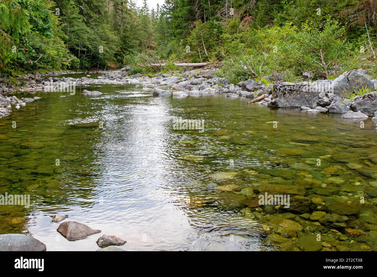 The Sooke River flowing through Sooke Potholes Regional Park Stock ...