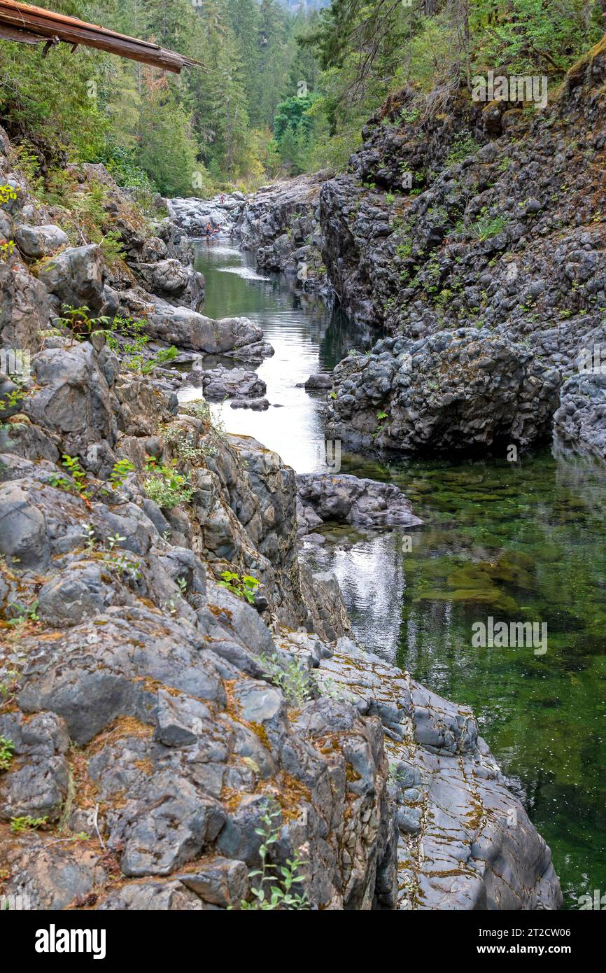 The Sooke River flowing through Sooke Potholes Regional Park Stock ...