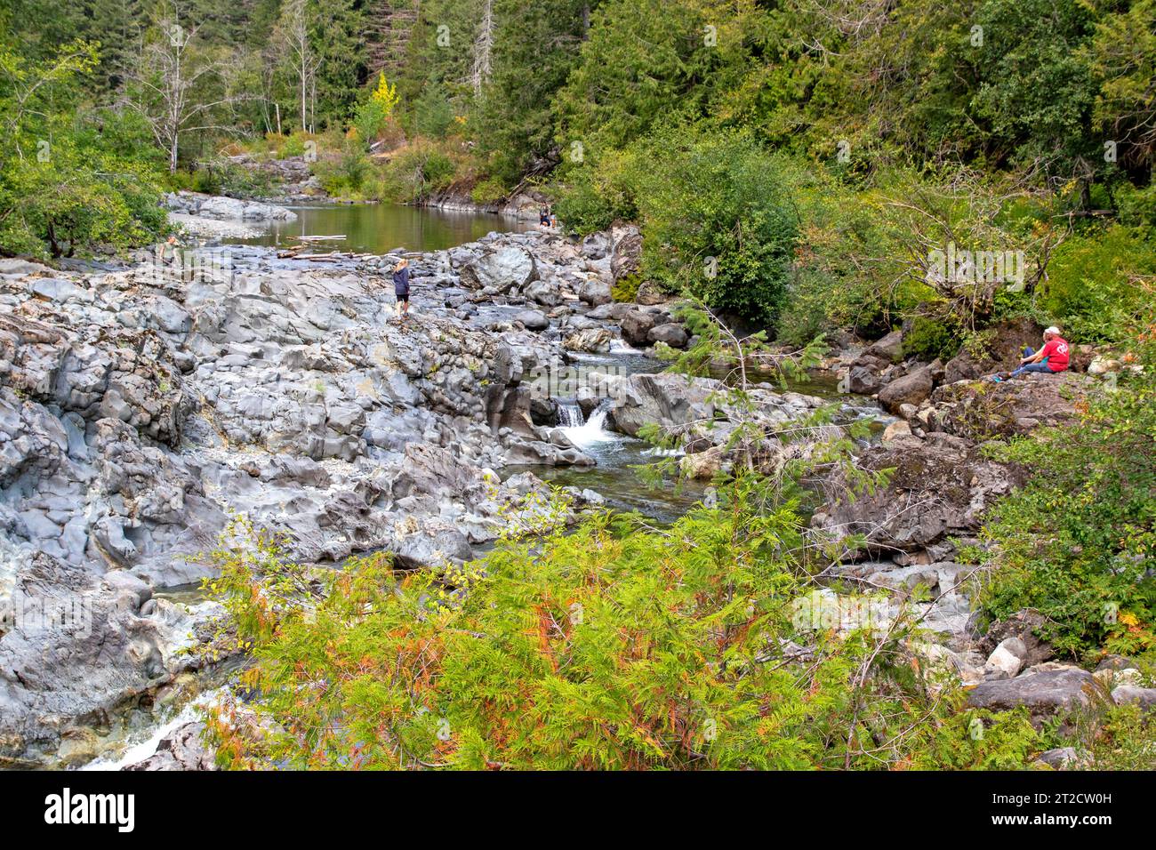 The Sooke River flowing through Sooke Potholes Regional Park Stock ...