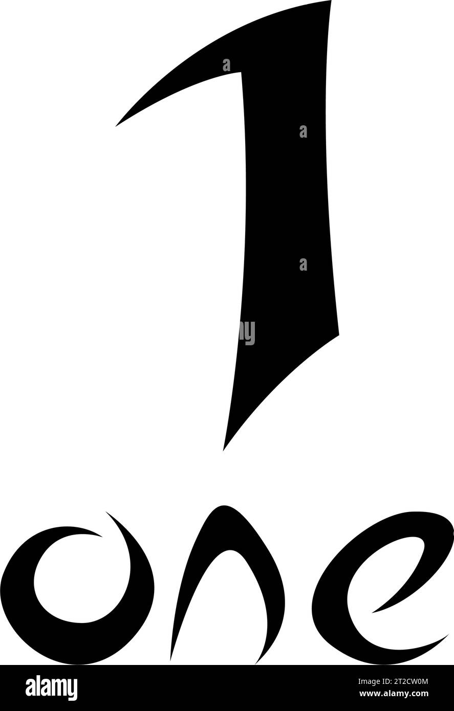 Black Symbol for Number 1 on a White Background - Icon 1 Stock Vector ...