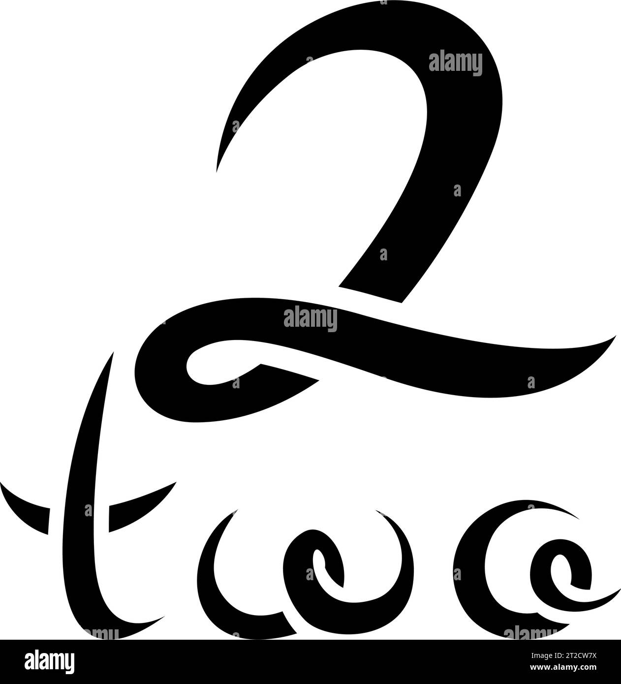 Black Symbol for Number 2 on a White Background - Icon 1 Stock Vector ...