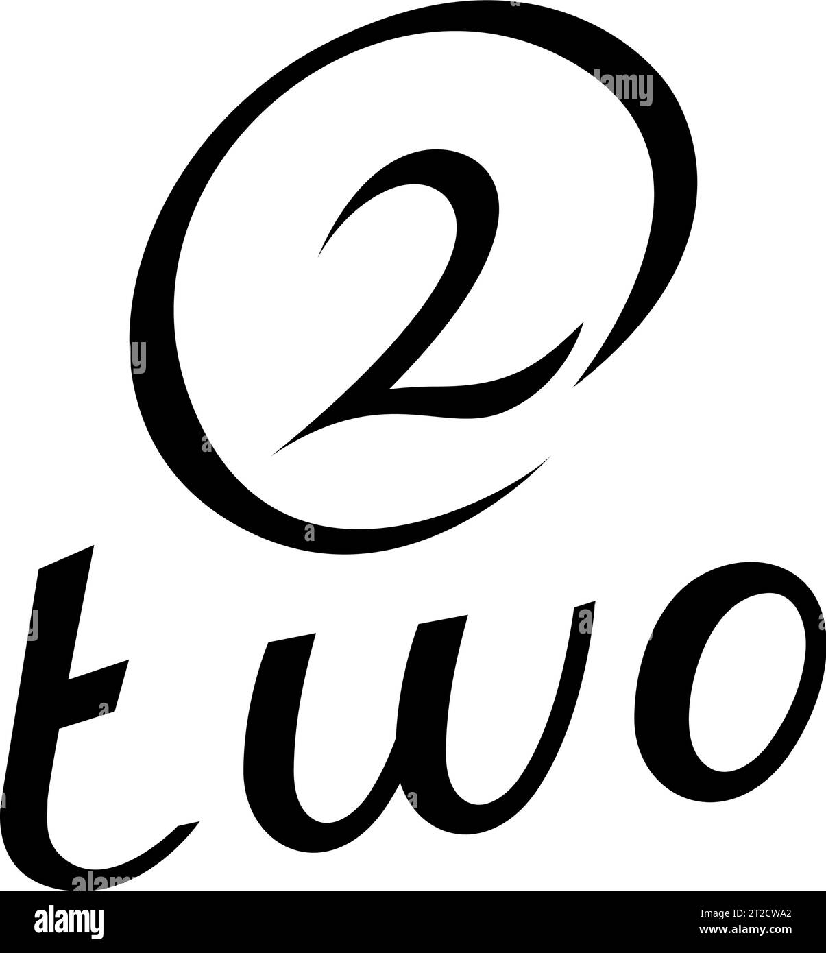 Black Symbol for Number 2 on a White Background - Icon 9 Stock Vector ...