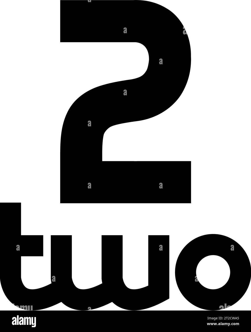 Black Symbol for Number 2 on a White Background - Icon 3 Stock Vector ...