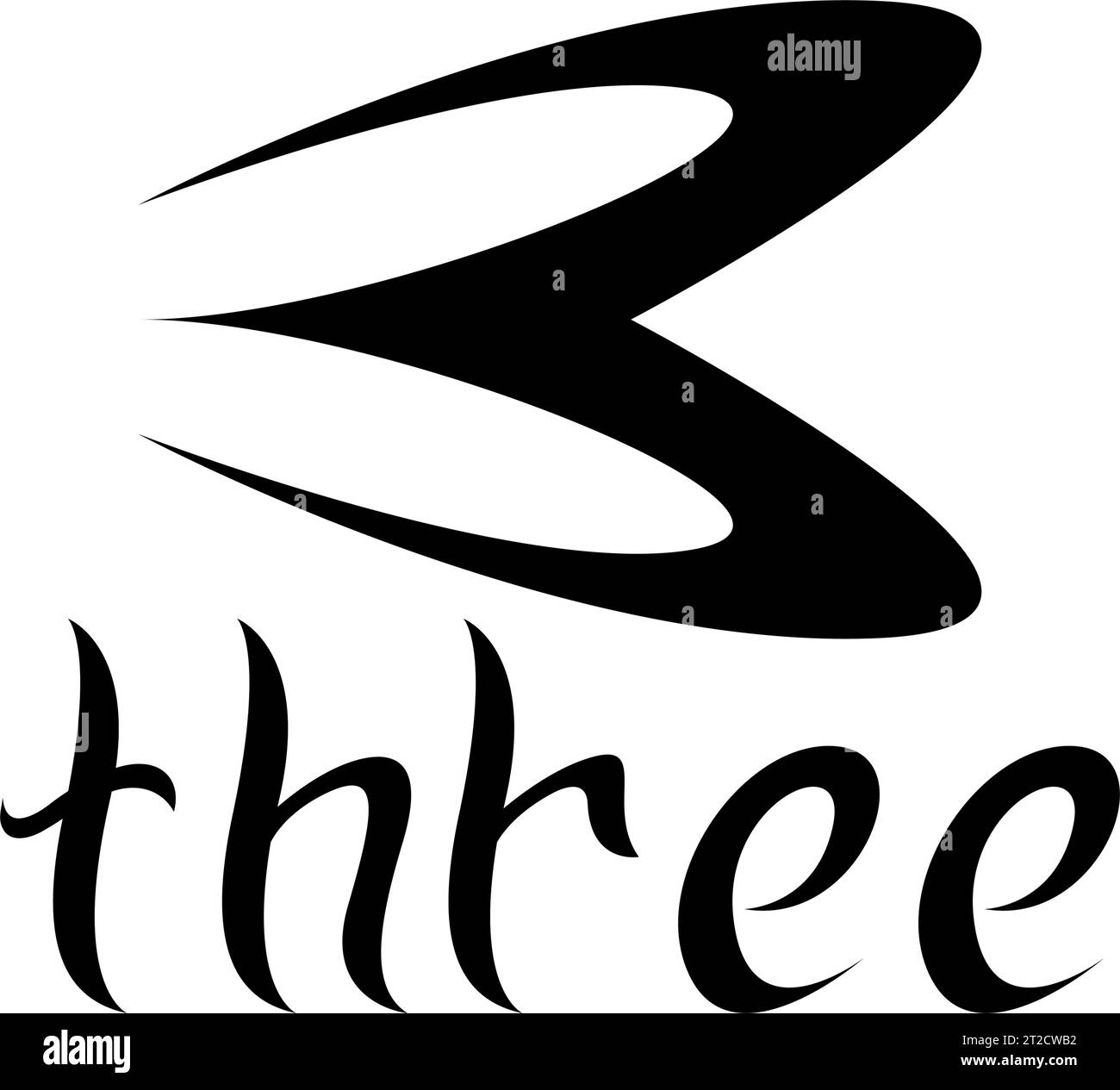 Black Symbol for Number 3 on a White Background - Icon 1 Stock Vector ...