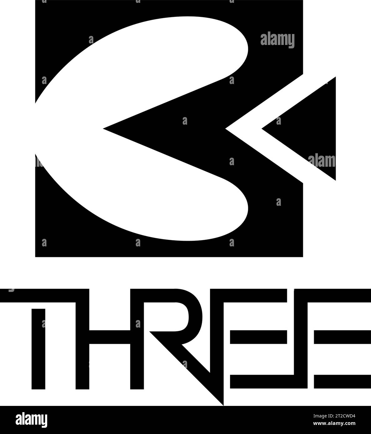 Black Symbol for Number 3 on a White Background - Icon 2 Stock Vector ...