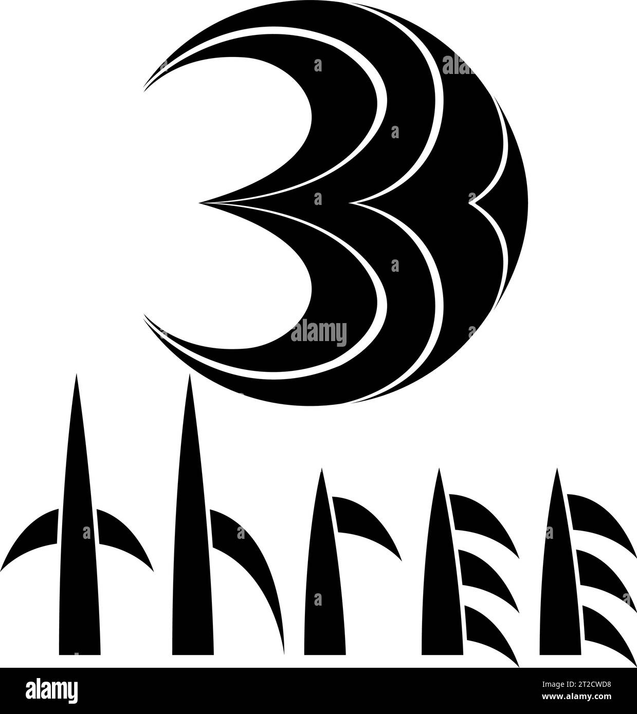 Black Symbol for Number 3 on a White Background - Icon 5 Stock Vector ...
