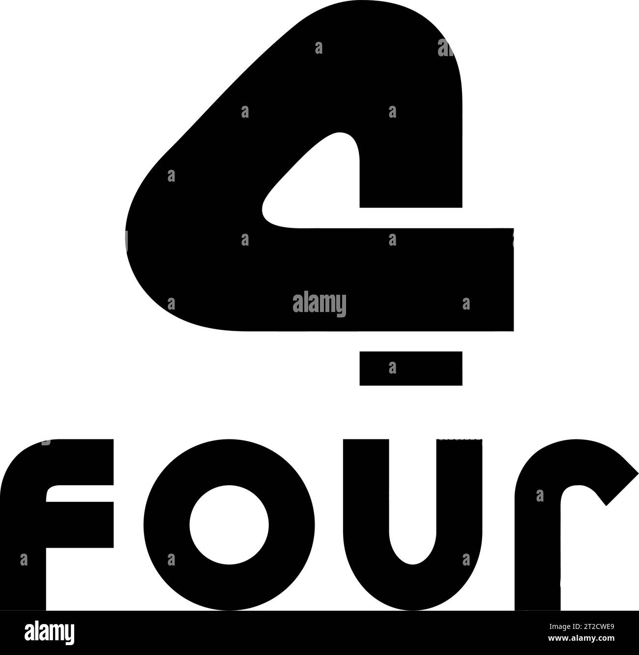 Black Symbol for Number 4 on a White Background - Icon 1 Stock Vector ...