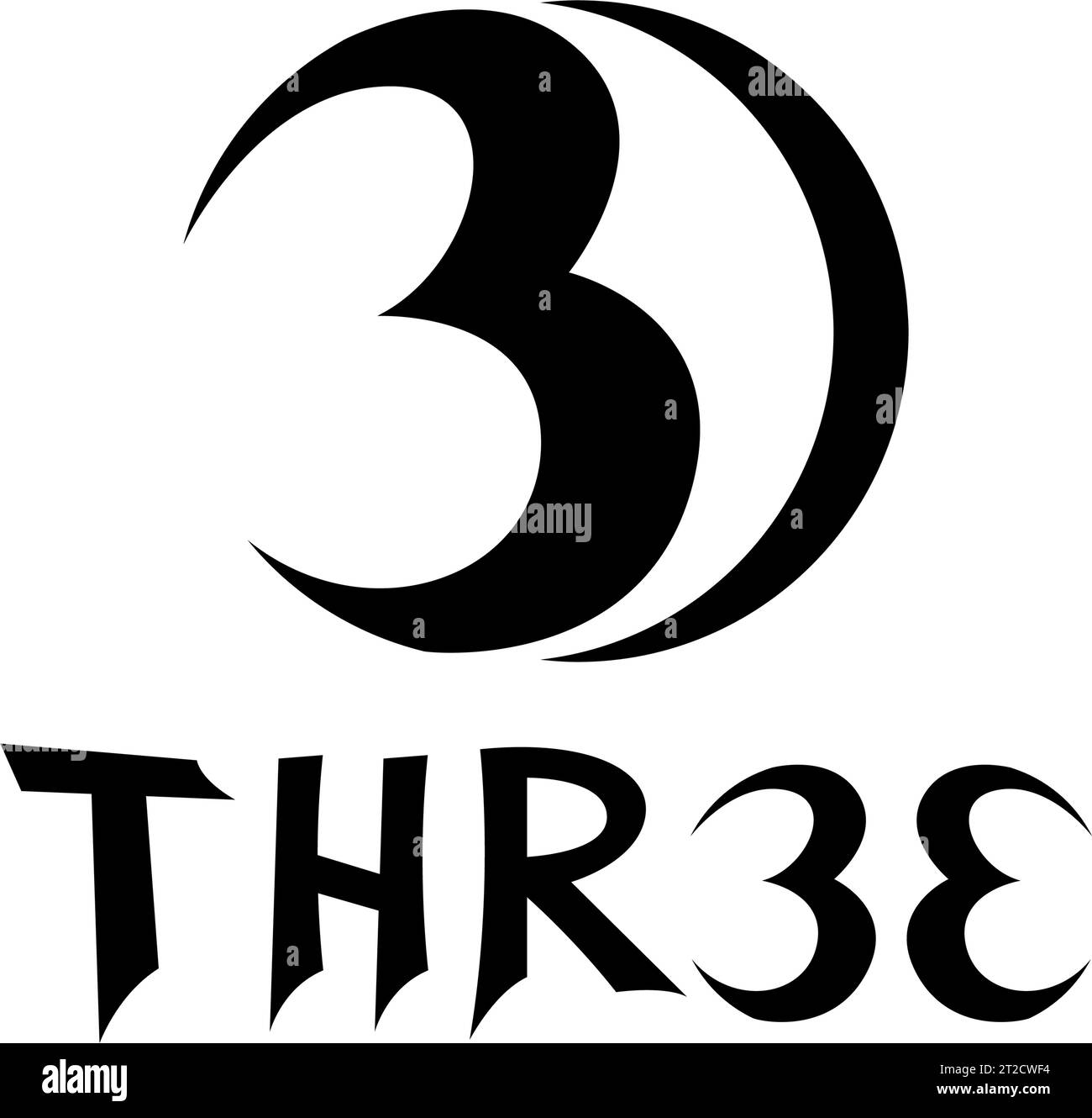 Black Symbol for Number 3 on a White Background - Icon 3 Stock Vector ...