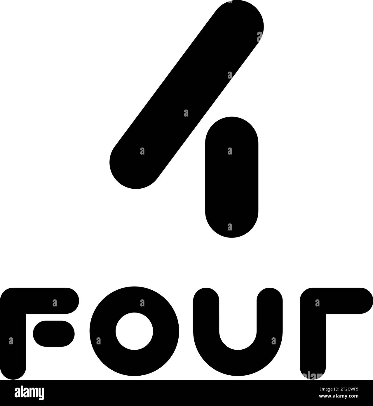 Black Symbol for Number 4 on a White Background - Icon 5 Stock Vector ...