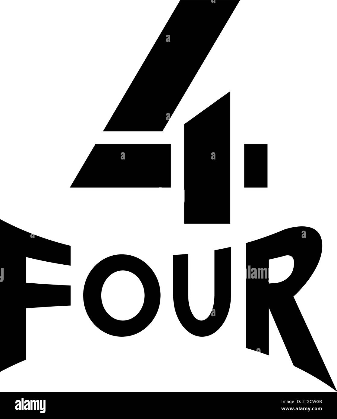 Black Symbol for Number 4 on a White Background - Icon 7 Stock Vector ...