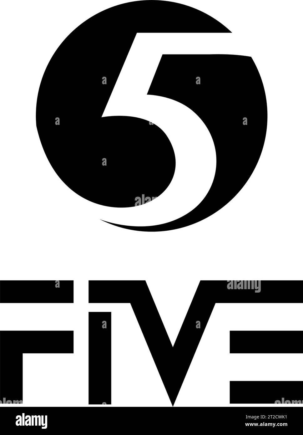 Black Symbol for Number 5 on a White Background - Icon 4 Stock Vector ...