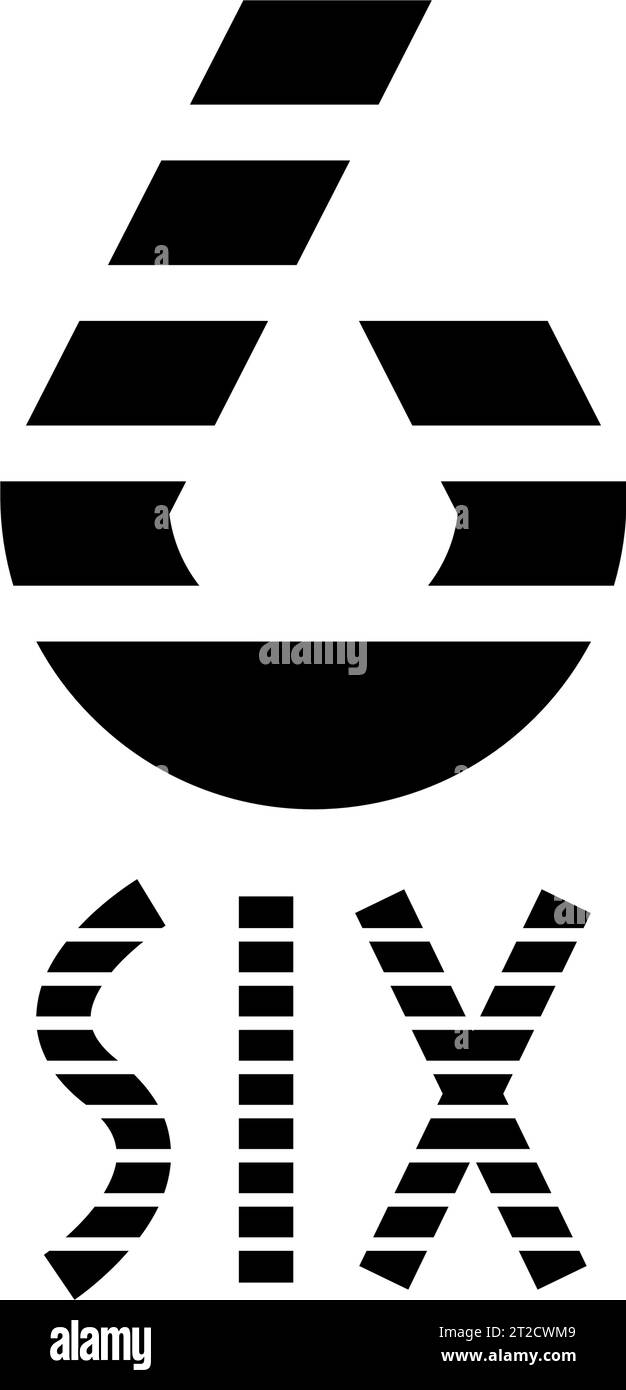 Black Symbol for Number 6 on a White Background - Icon 2 Stock Vector ...