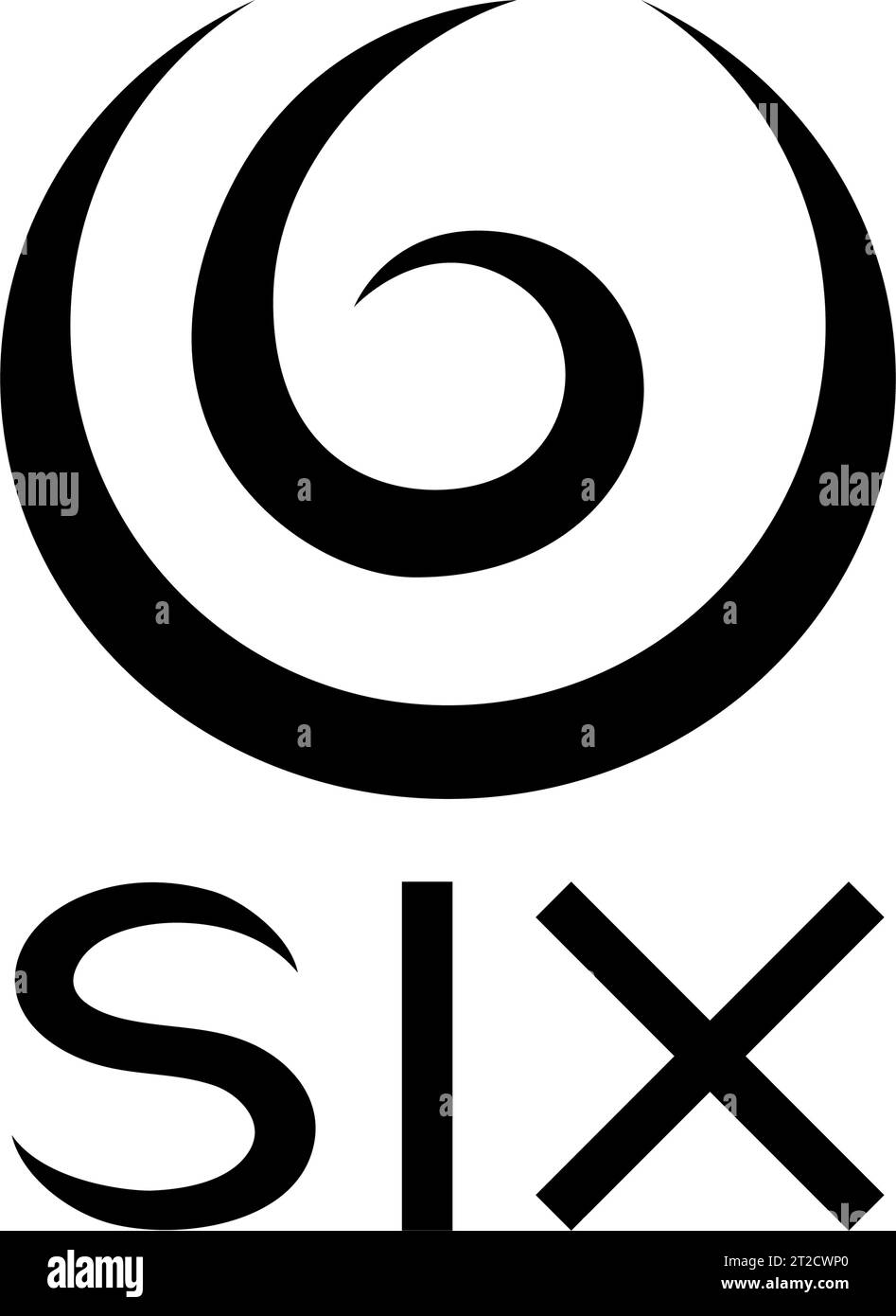 Black Symbol for Number 6 on a White Background - Icon 1 Stock Vector ...