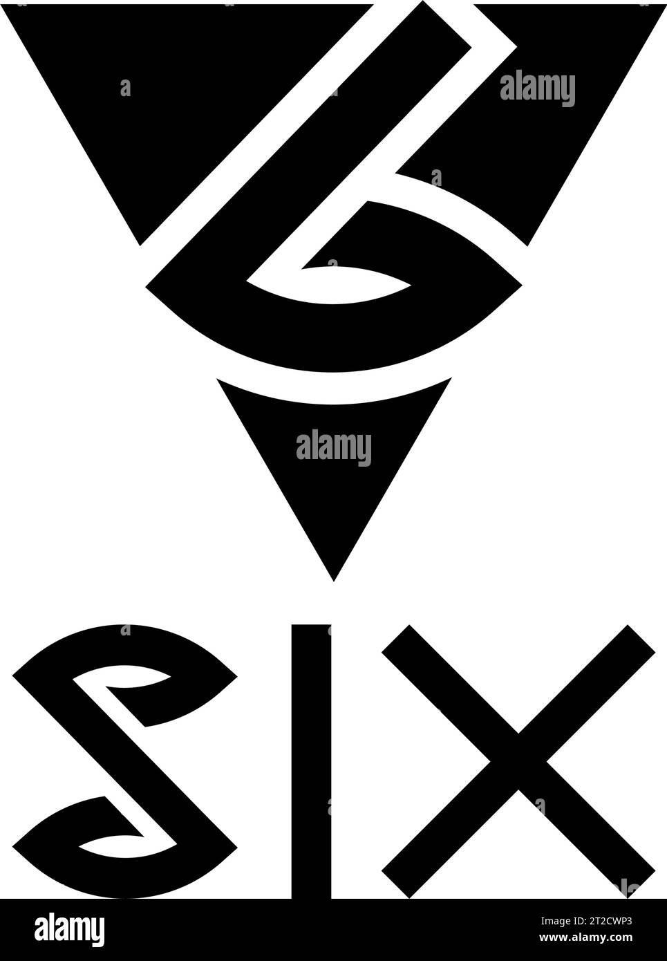 Black Symbol for Number 6 on a White Background - Icon 3 Stock Vector ...