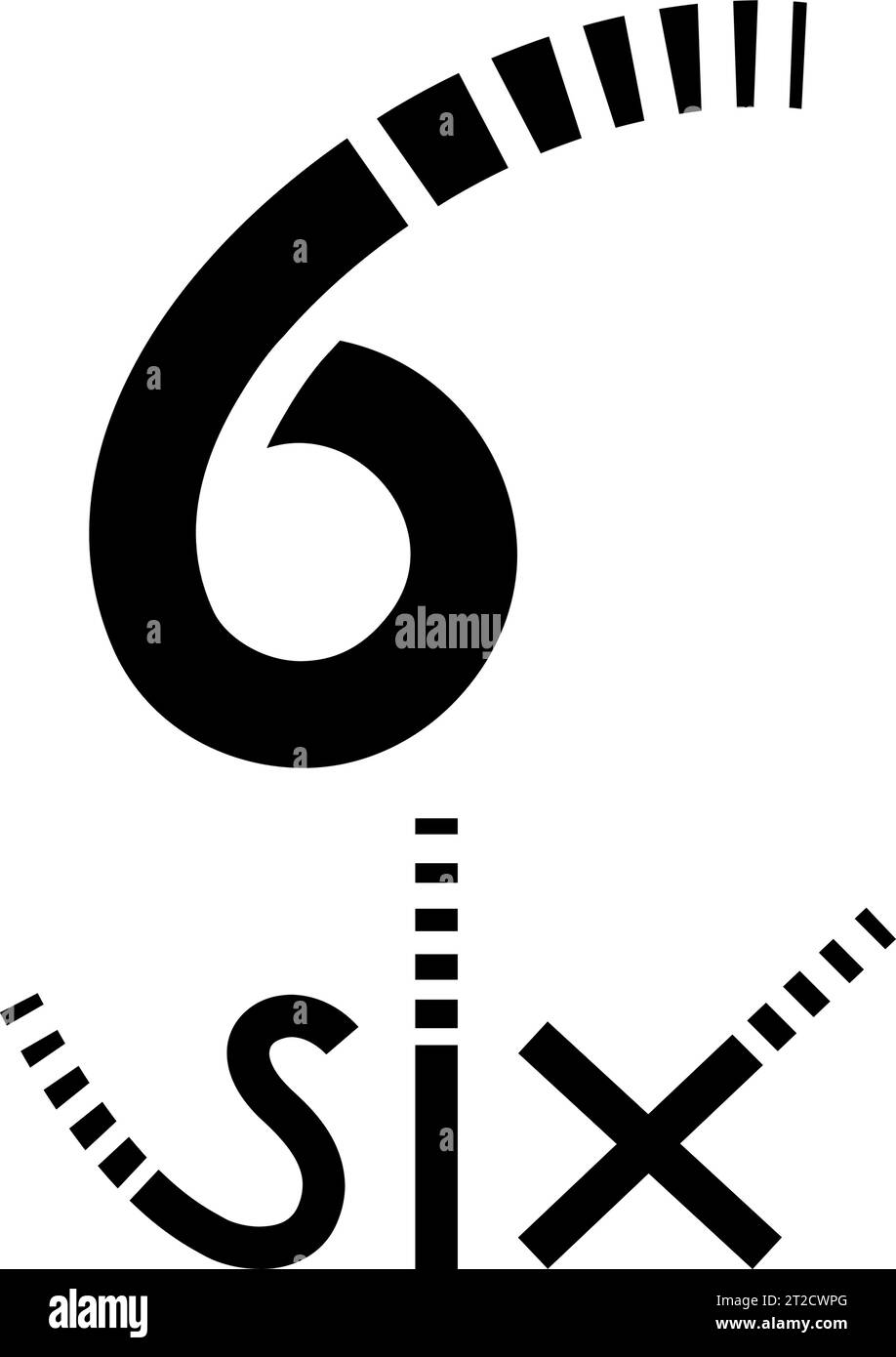Black Symbol for Number 6 on a White Background - Icon 7 Stock Vector ...