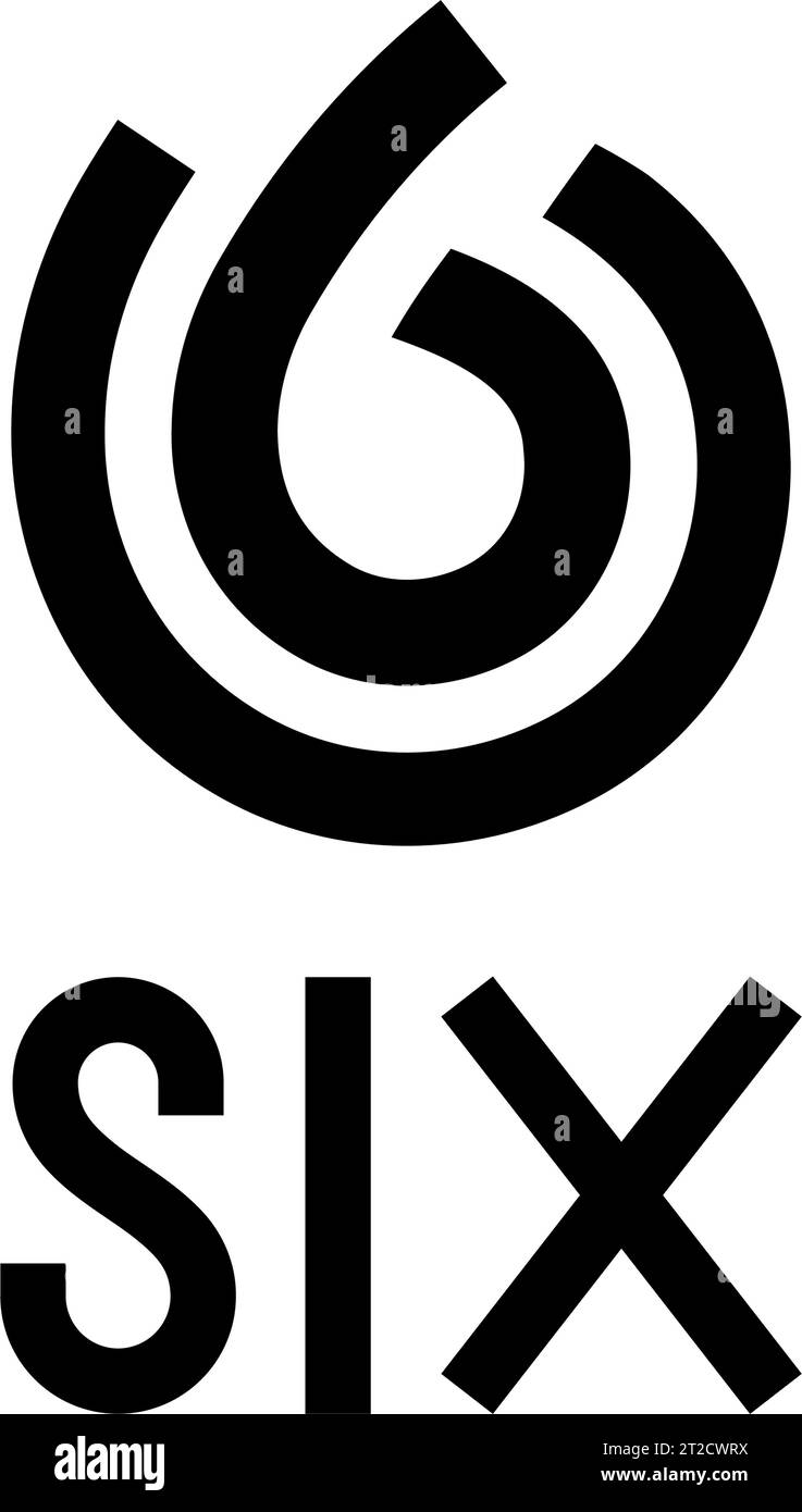 Black Symbol for Number 6 on a White Background - Icon 4 Stock Vector ...