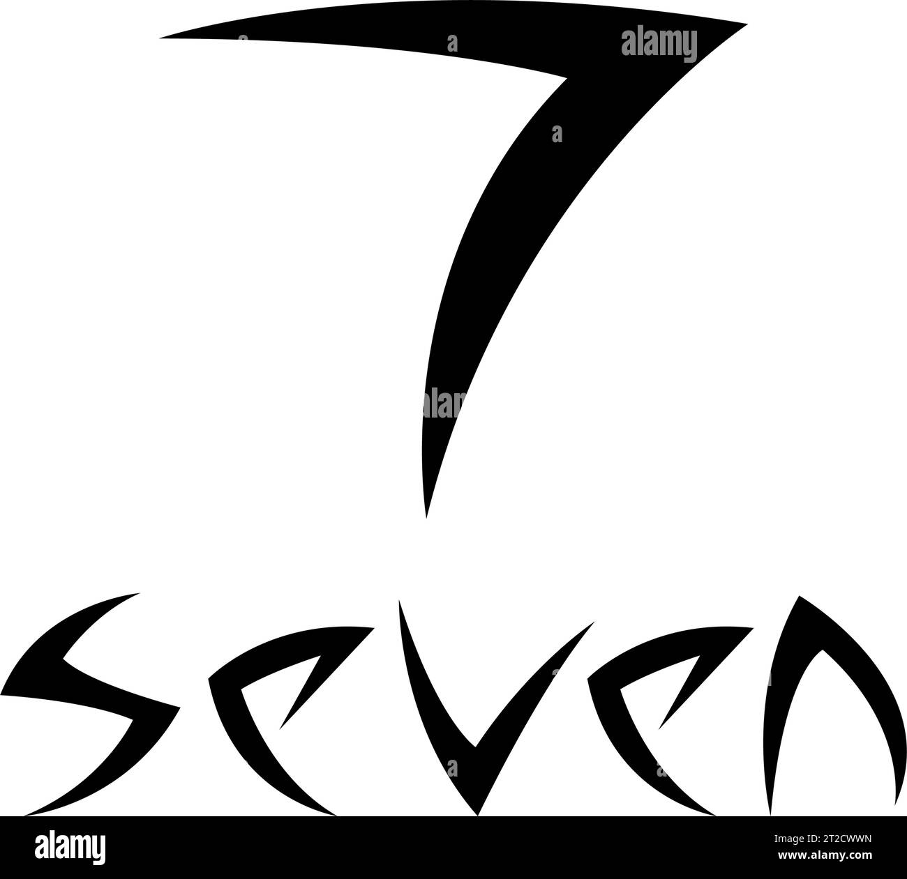 Black Symbol for Number 7 on a White Background - Icon 2 Stock Vector ...