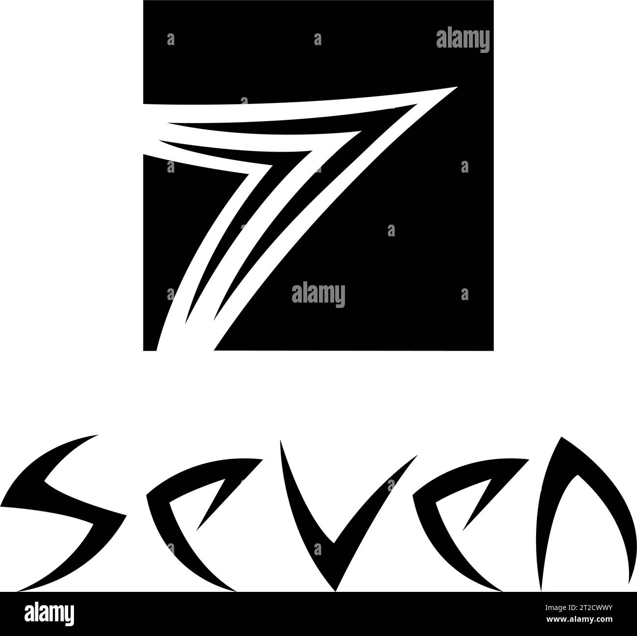 Black Symbol for Number 7 on a White Background - Icon 5 Stock Vector ...