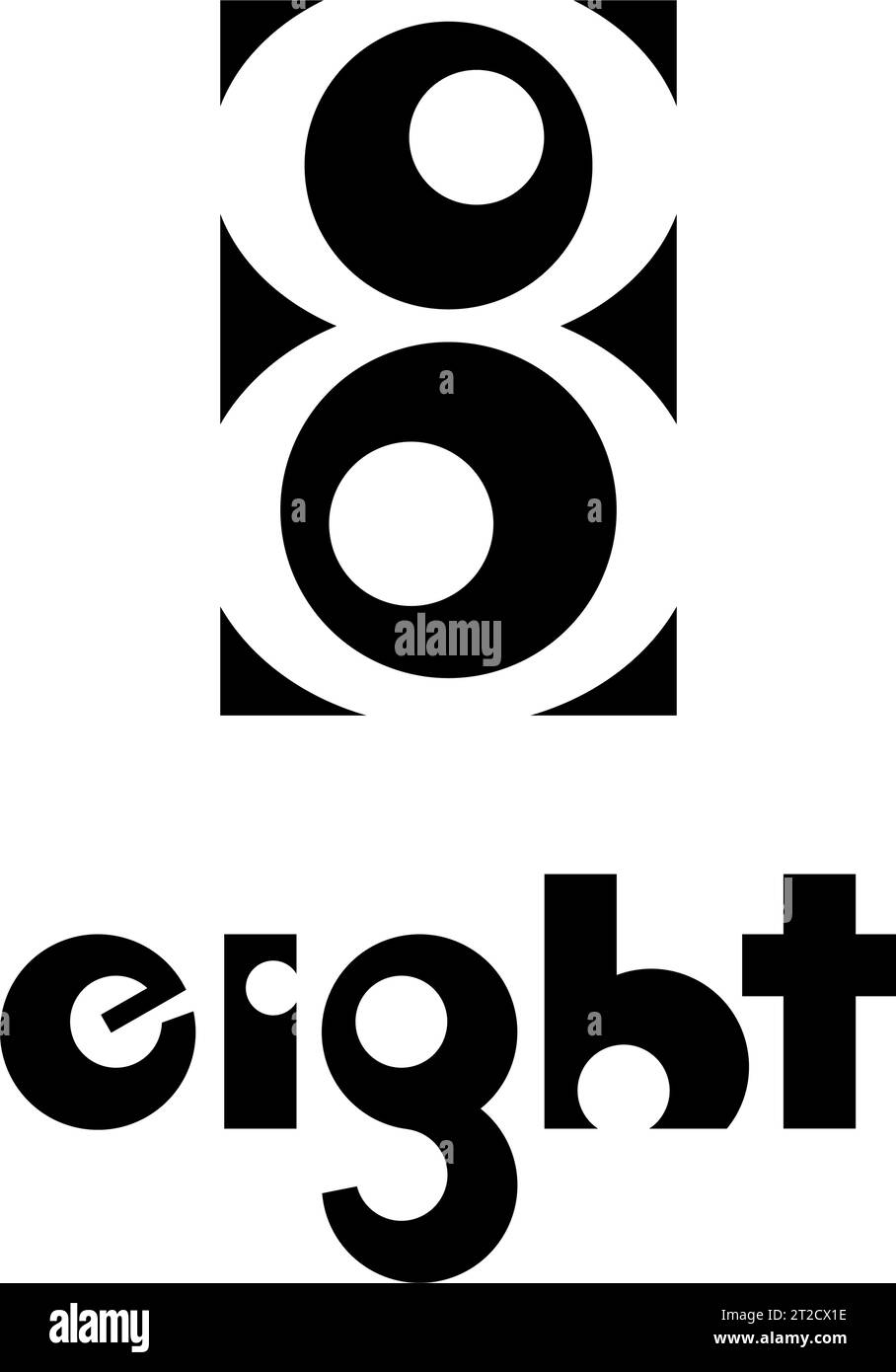 Black Symbol for Number 8 on a White Background - Icon 4 Stock Vector ...