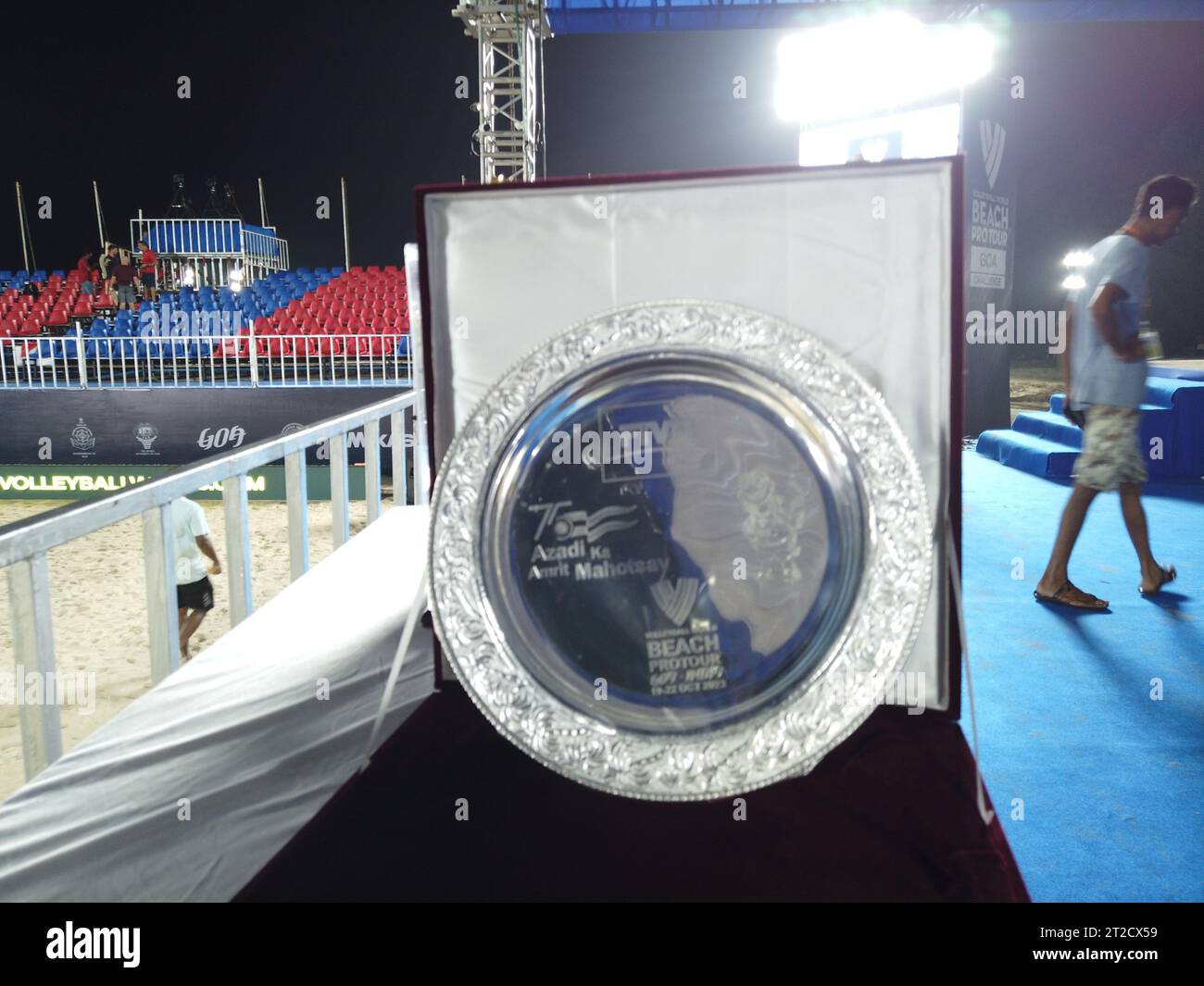 Trophy for Volleyball World Beach Pro Tour 2023 Goa Challenge Stock ...