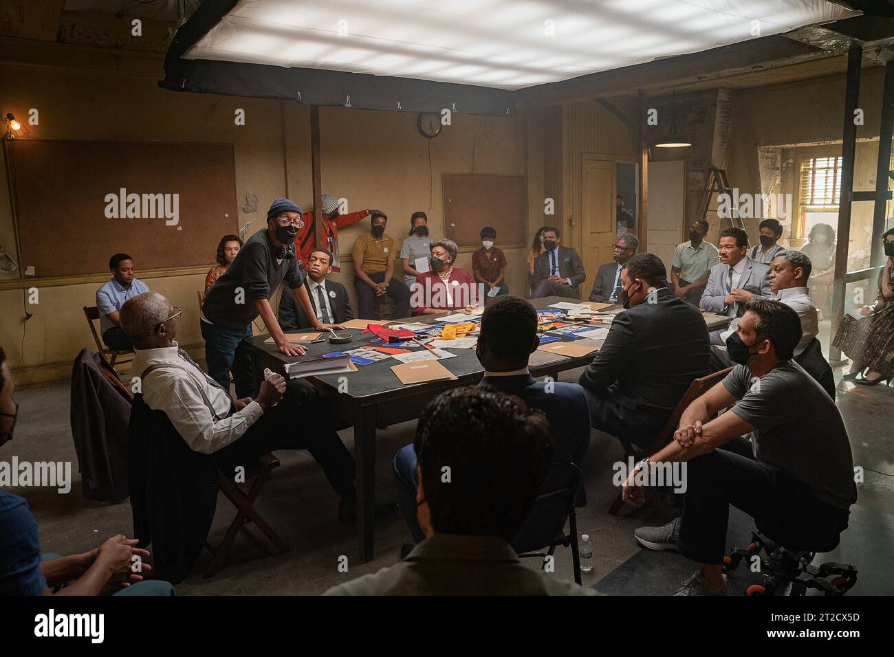 RUSTIN, from left: Glynn Turman, director George C. Wolfe, Maxwell ...