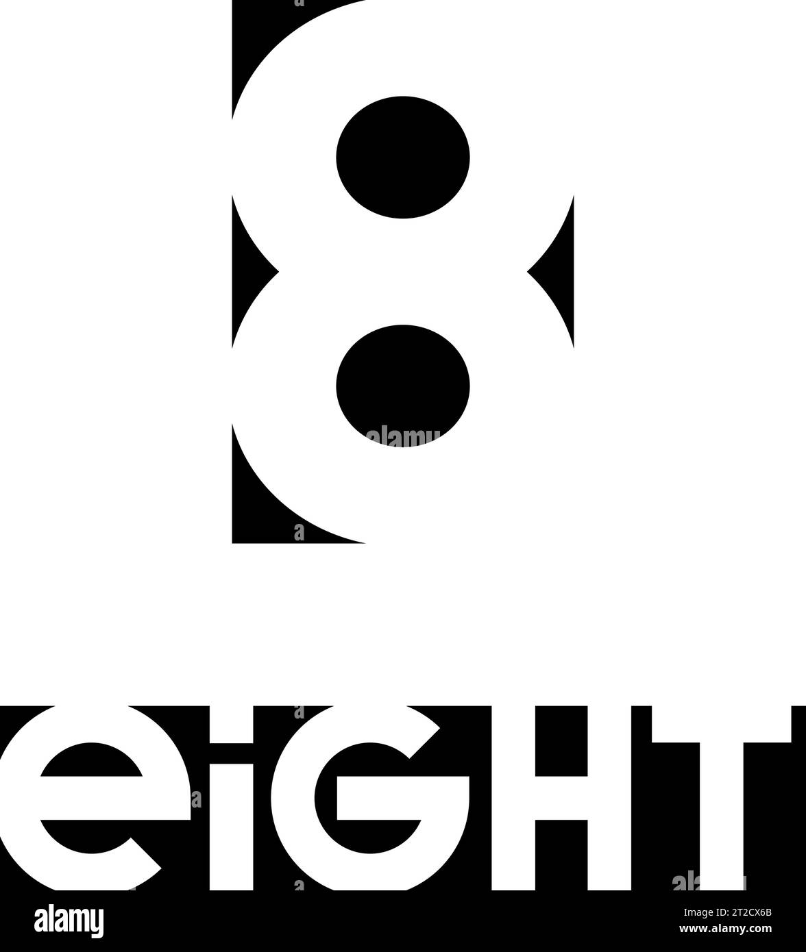 Black Symbol for Number 8 on a White Background - Icon 8 Stock Vector ...