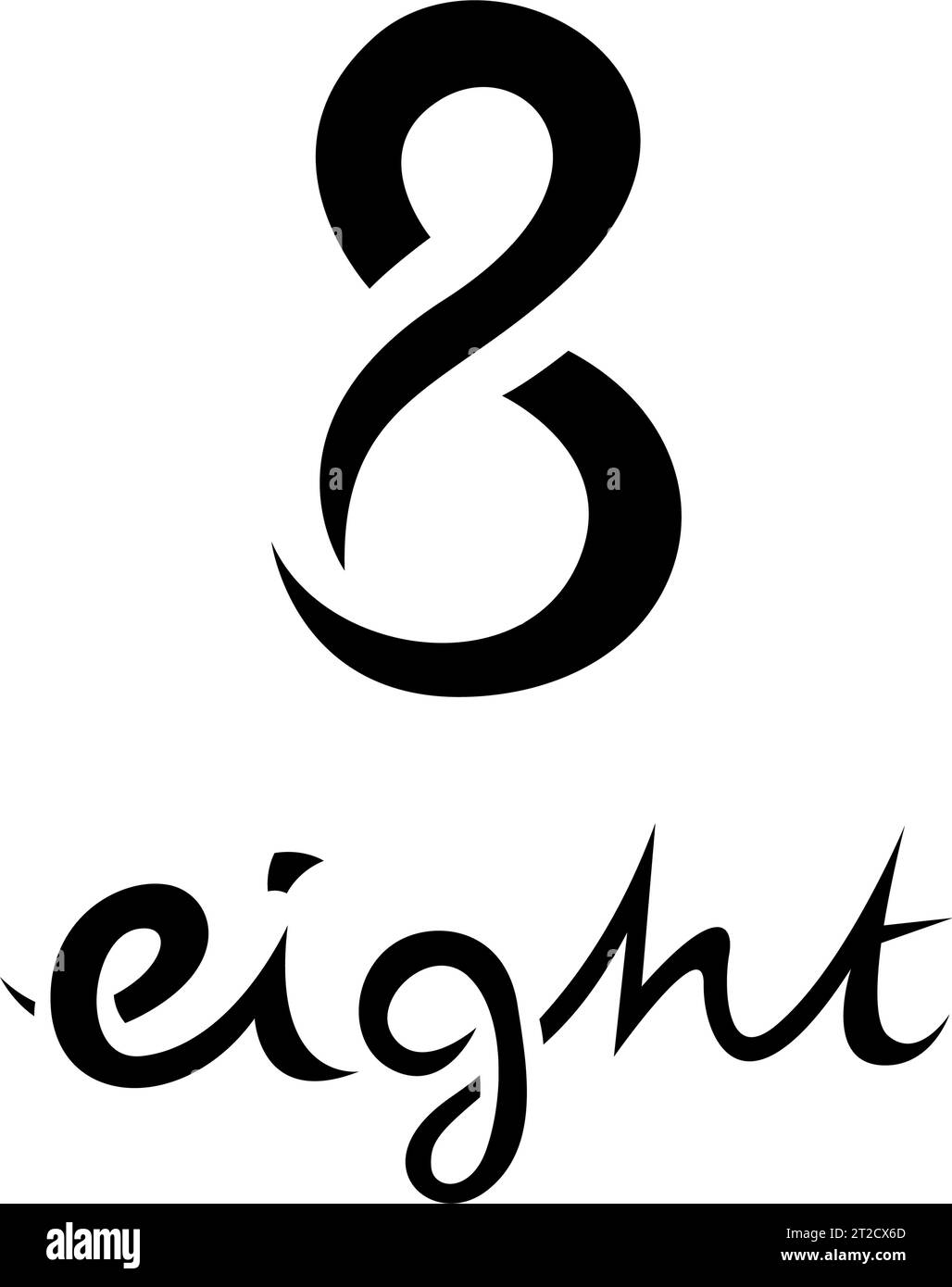 Black Symbol for Number 8 on a White Background - Icon 7 Stock Vector ...