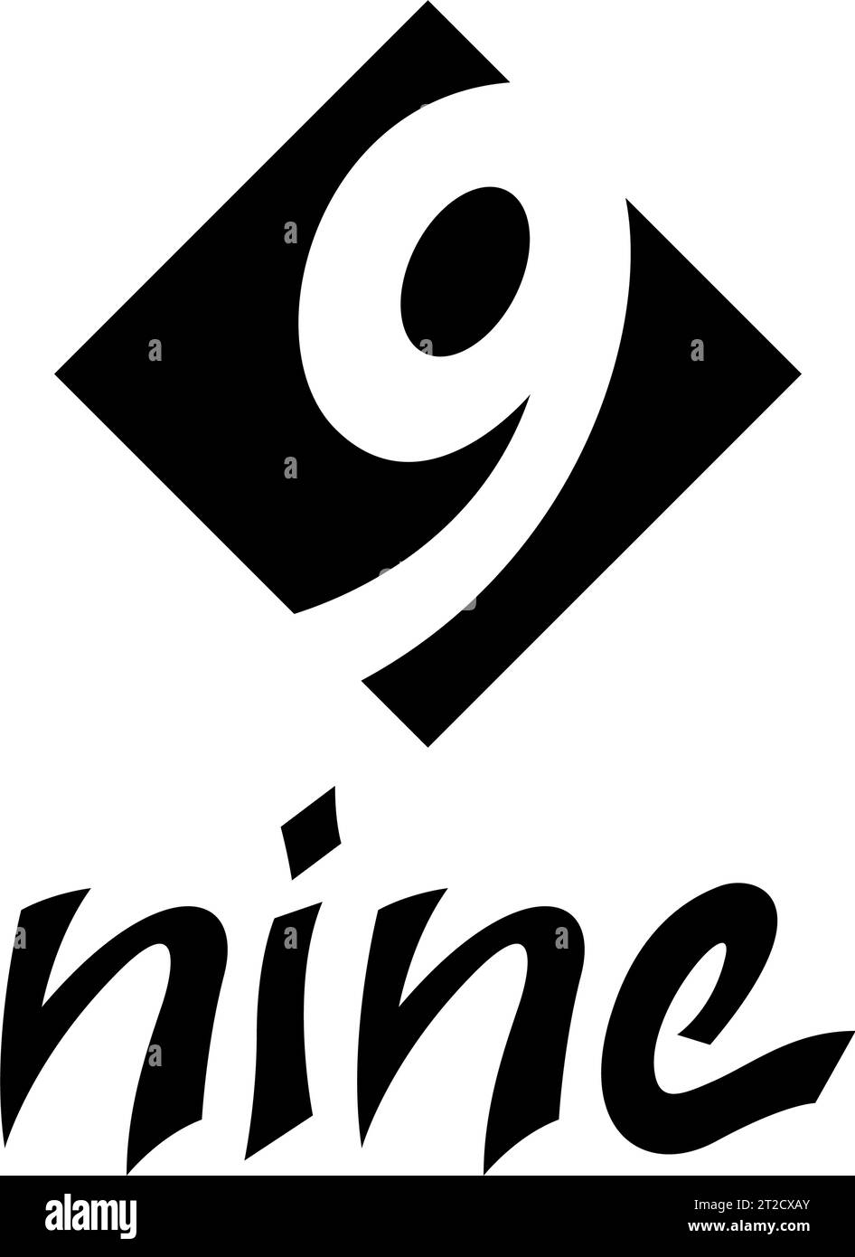 Black Symbol for Number 9 on a White Background - Icon 6 Stock Vector ...