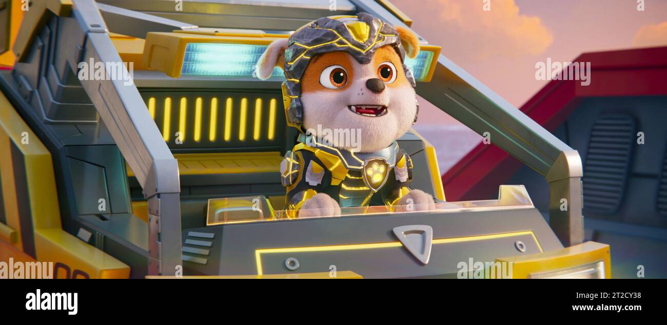 PAW PATROL: THE MIGHTY MOVIE, US Rubble (voice: Luxton Handspiker), 2023. © Paramount Pictures ...
