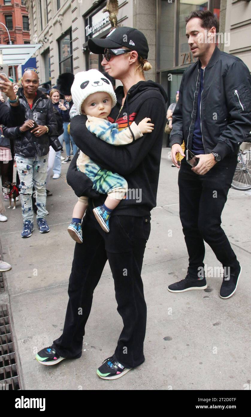 NEW YORK, NY- OCTOBER 18: Paris Hilton, Phoenix Barron Hilton Reum and ...