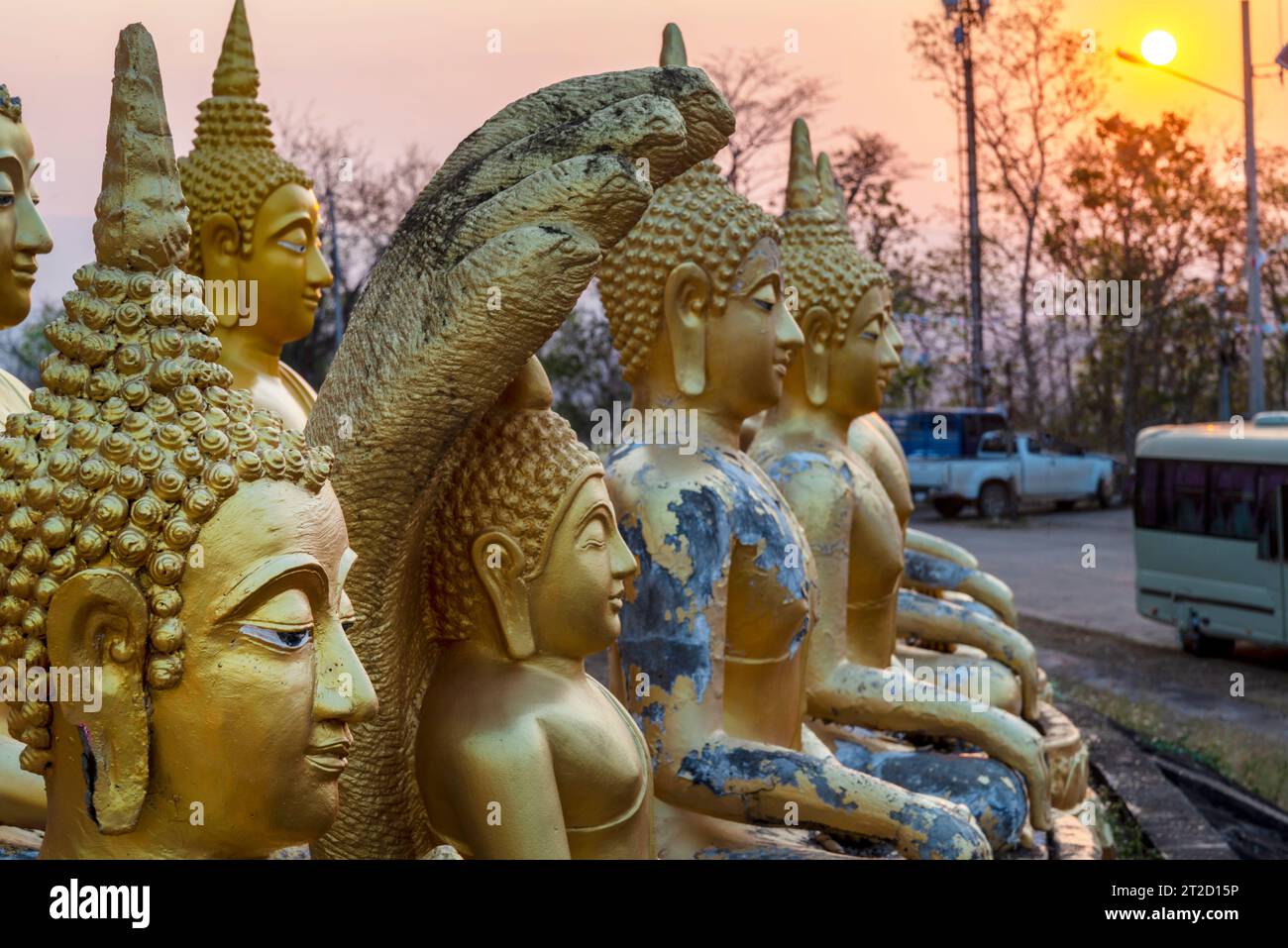 Beautiful,miniature,vibrant gold sculptures of the holy Buddha ...