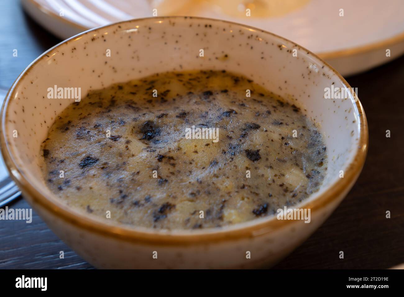 Side dish in restaurant in France, farm mashed potatoes cooked with ...