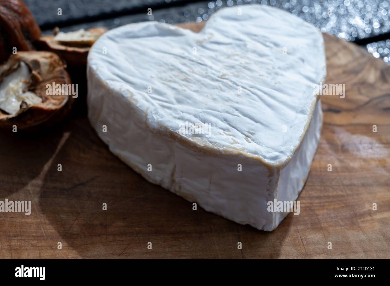 Cheese collection, French cheese from Normandy region, heart-shaped ...