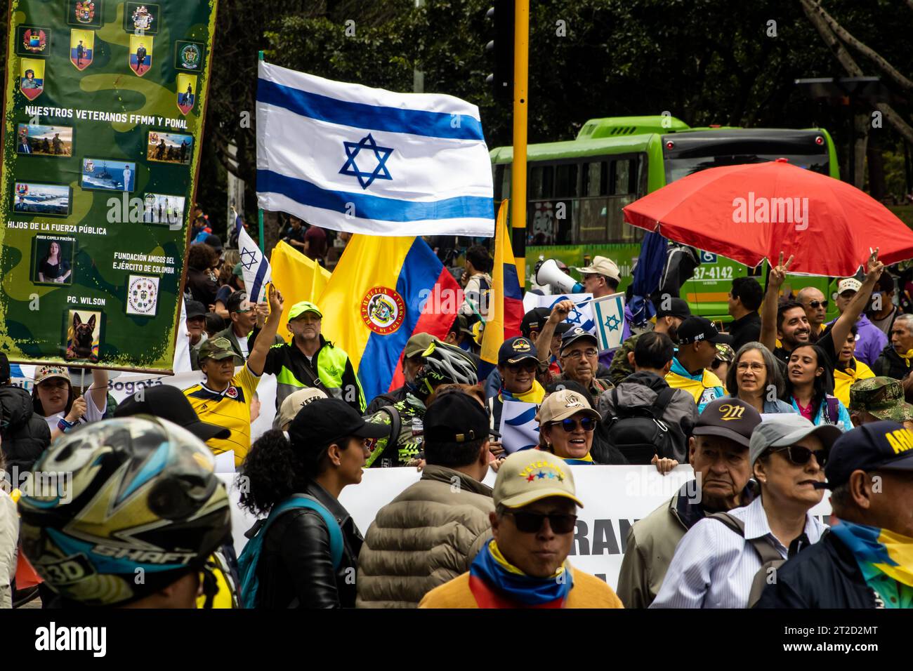 Bogota, Colombia - 18 October 2023. Israel and Colombia flags at the ...